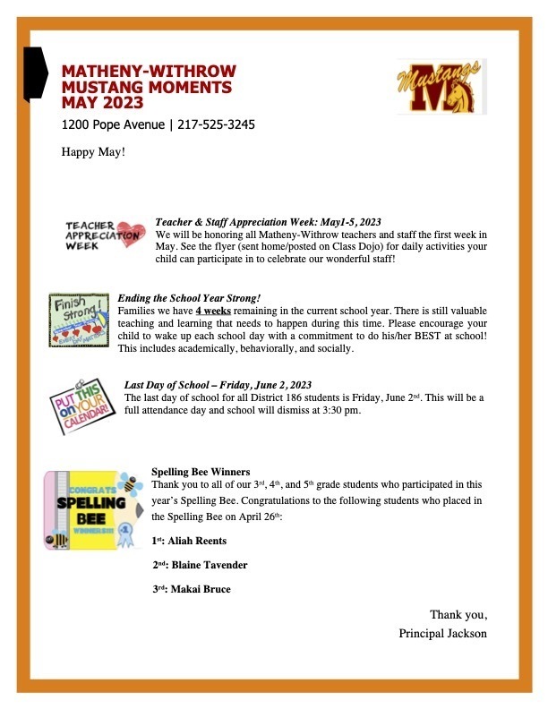 Mustang Moments | May 2023 | Matheny-Withrow Elementary School